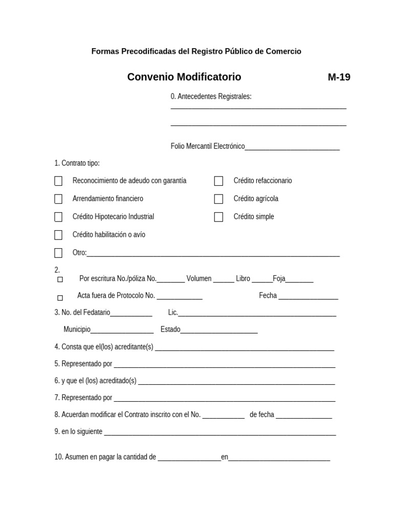 M19 Convenio Modificatorio | PDF