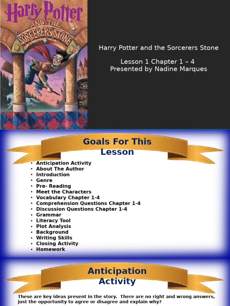 Harry Potter and The Sorcerers Stone Novel Study | PDF | Verb | Linguistics
