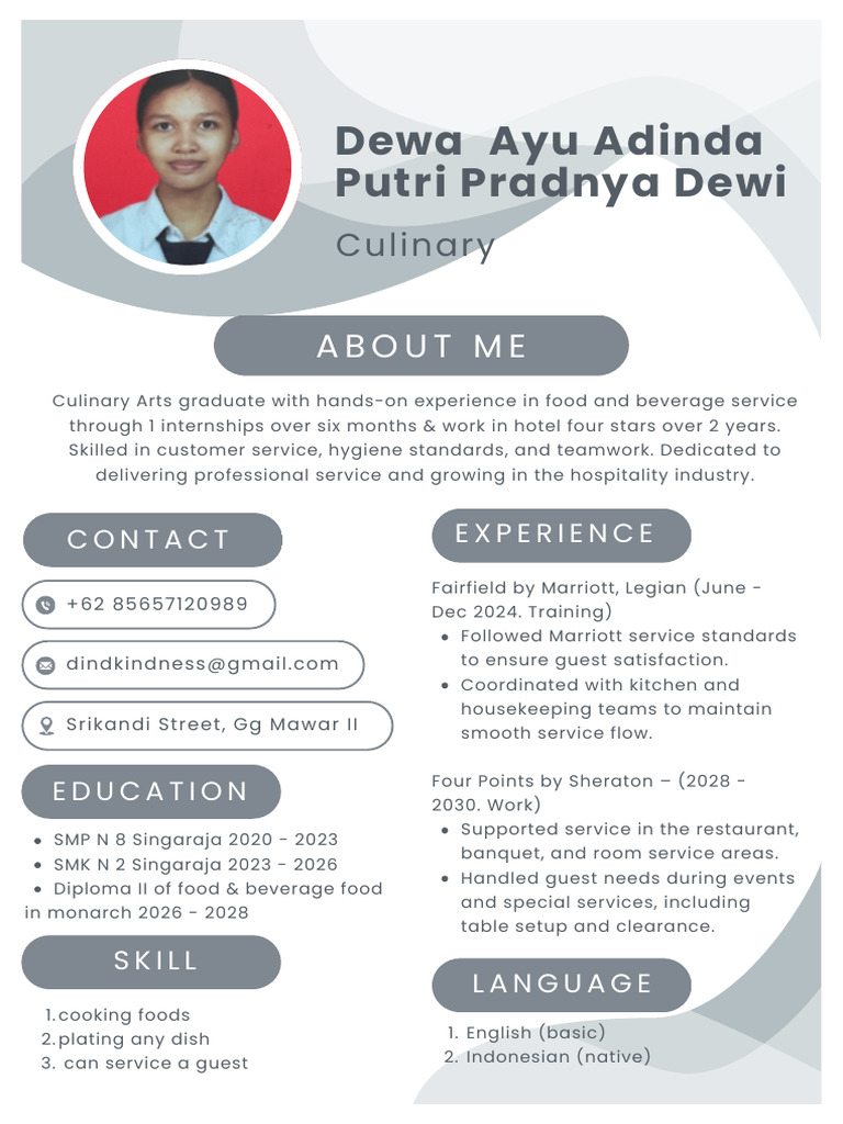 CV Adinda Tugas Vokasi PDF | PDF