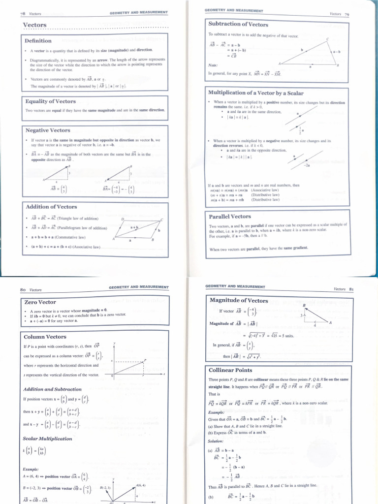 Vector Summary Notes | PDF
