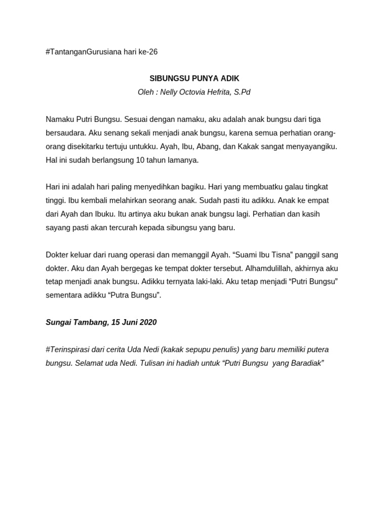 26. Pentigraf (7) Sibungsu Punya Adik | PDF