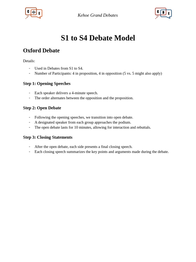 KGD - Oxford Debate Model | PDF