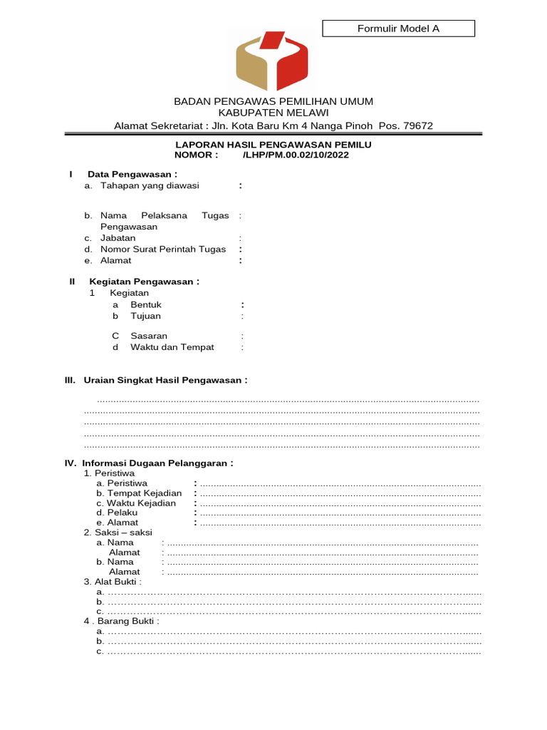 Formulir Model A-1 | PDF