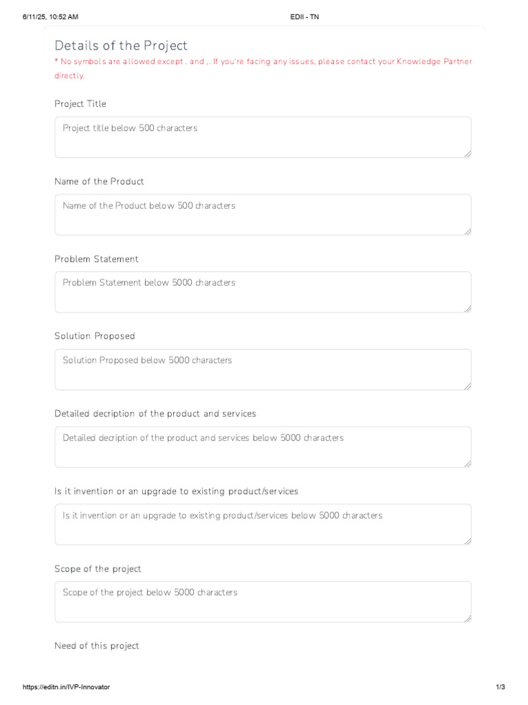 EDII IVP Project Submission Guidelines | PDF