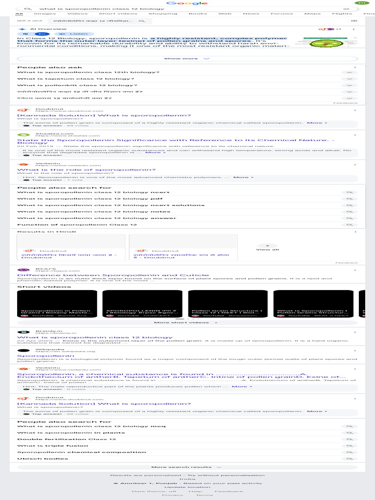 What Is Sporopollenin Class 12 Biology - Google Search | PDF | Pollen ...