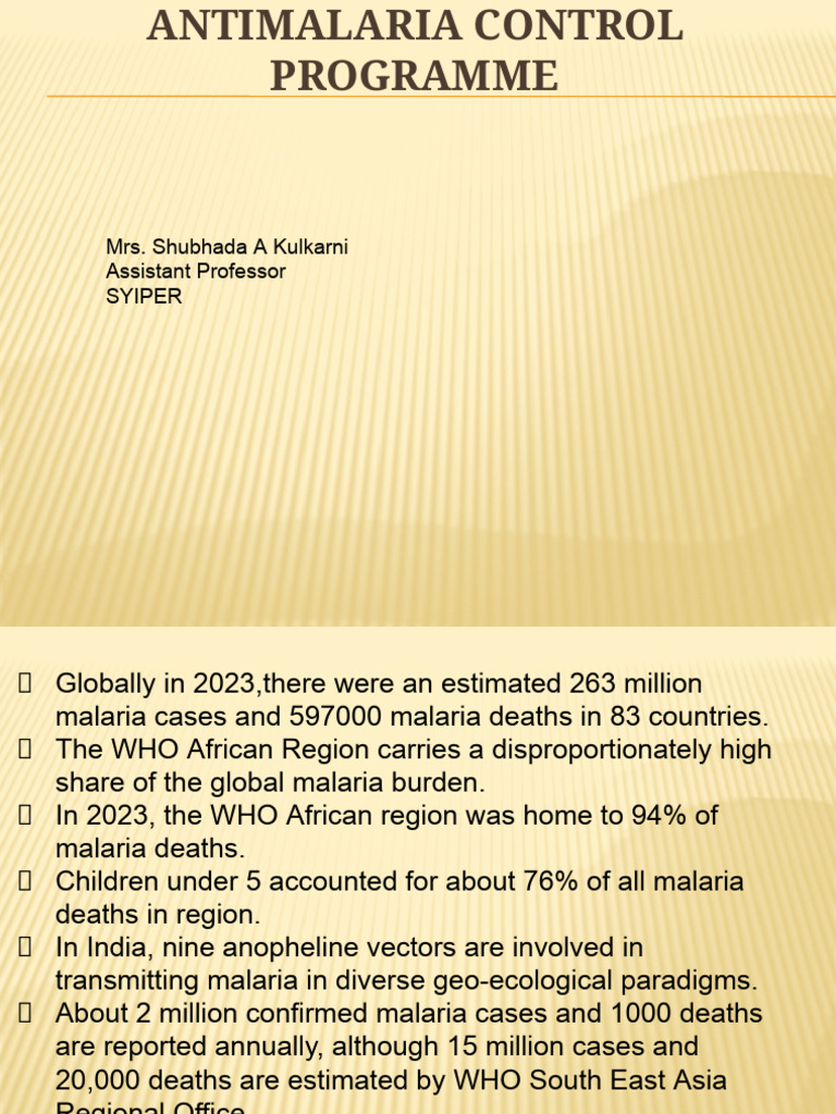 Malaria Control Programme | PDF | Malaria | Ddt