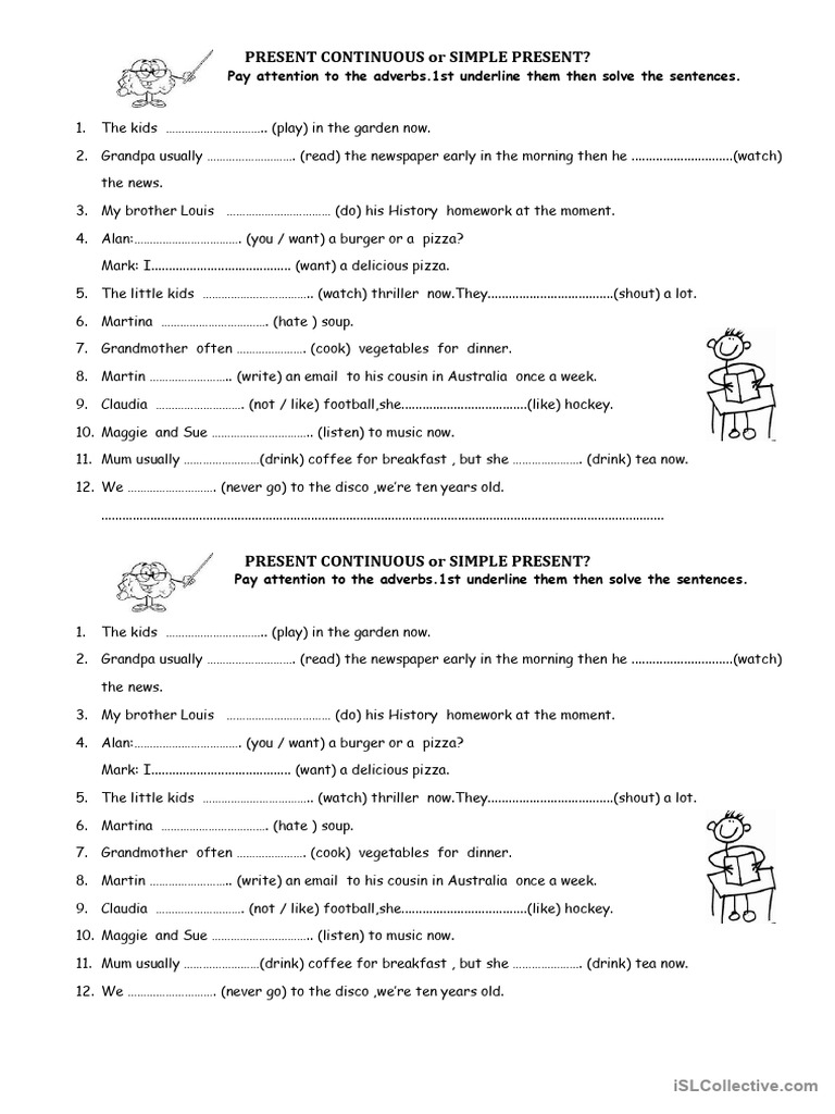 Present Continuous or Simple Present. 2 | PDF | Drink | Cuisine