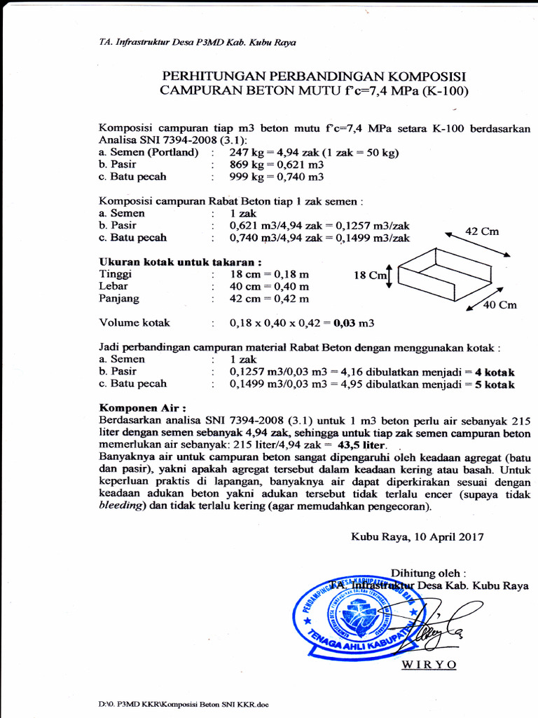 Komposisi Beton SNI | PDF