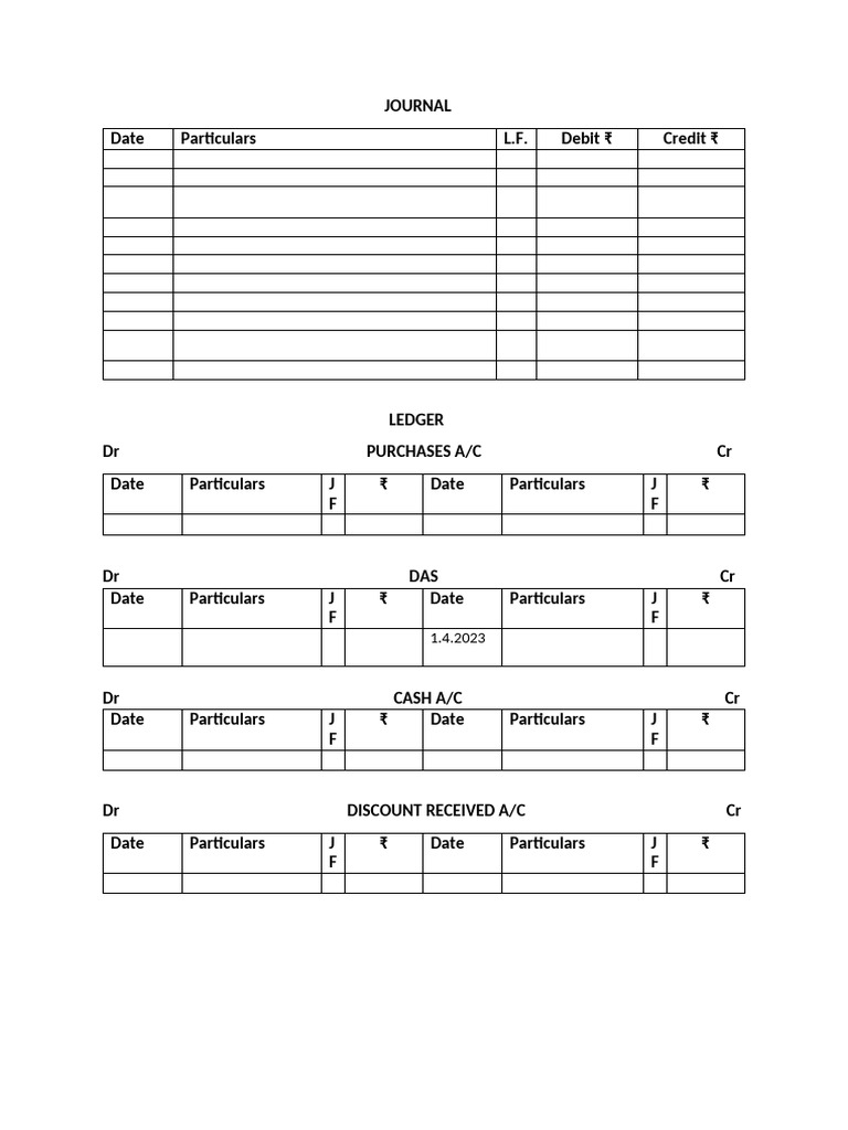 Journal and Ledger Format Guide | PDF