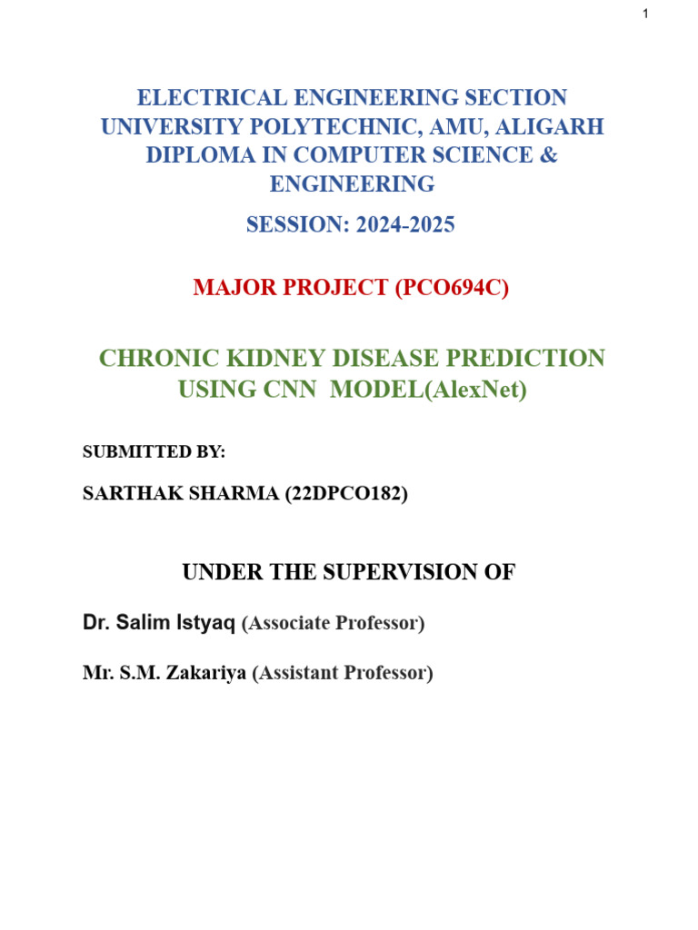 CKD Prediction Using AlexNet CNN Model | PDF | Receiver Operating ...