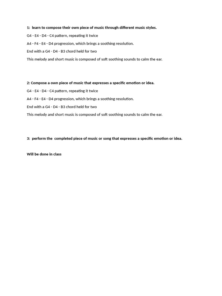 Criteria C Music | PDF