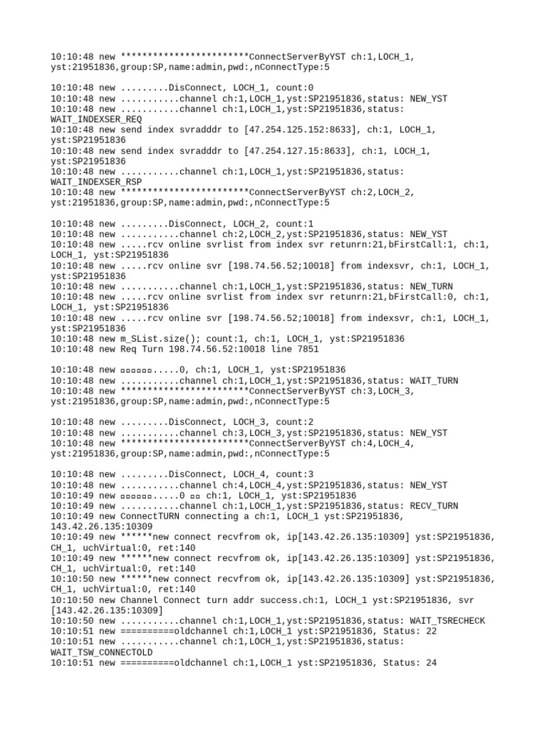 Yst Connect Log 20250520 | PDF