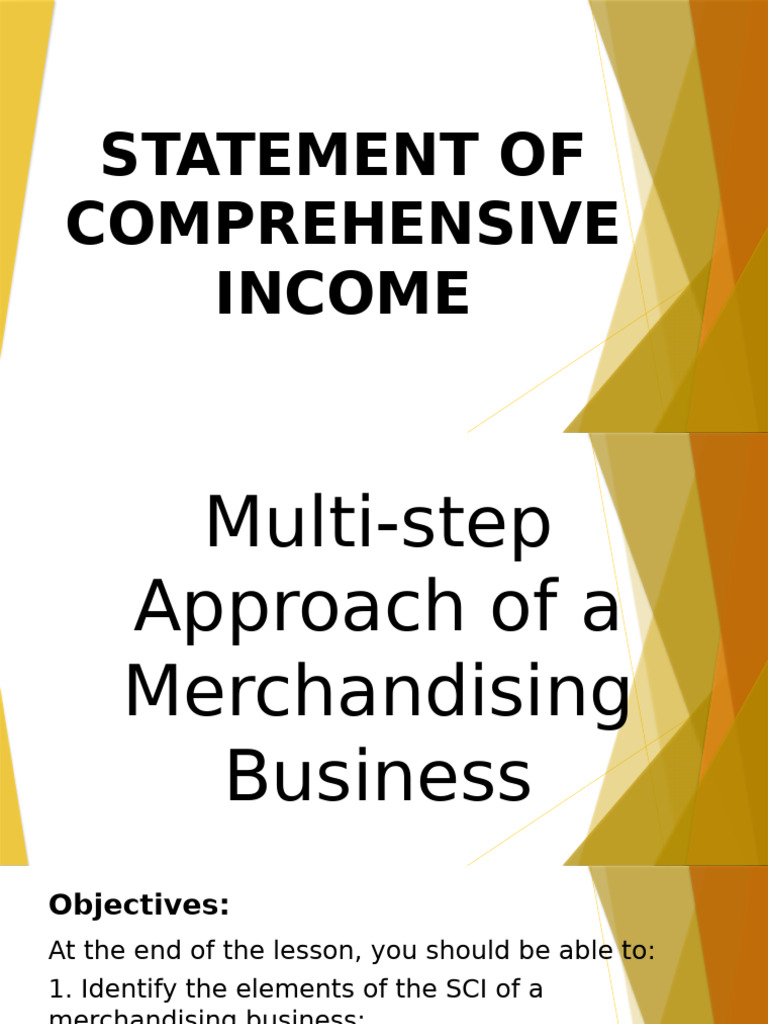 Statement of Comprehensive Income Multi-Step Approach | PDF | Cost Of ...