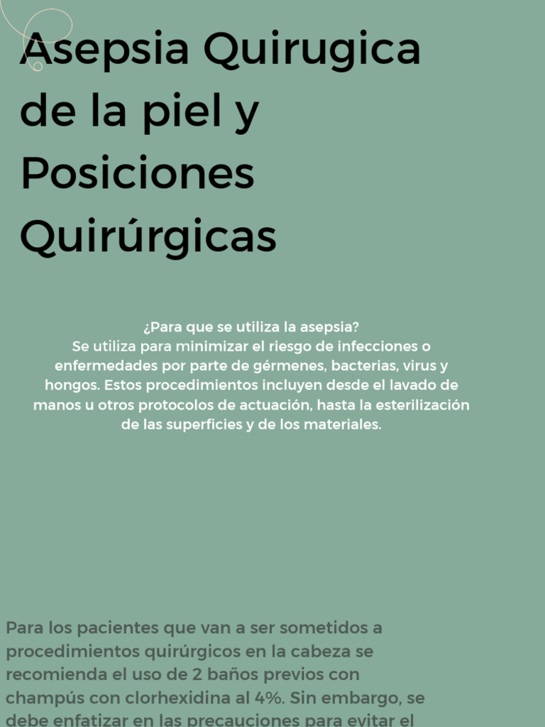 10-2. Asepsia Quirúrgica de La Piel y Posiciones Qx. | PDF | Lavado de manos