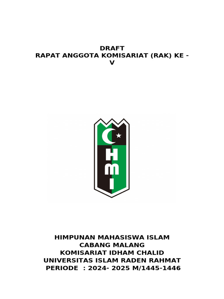 Ketetapan RAK HMI Cabang Malang | PDF