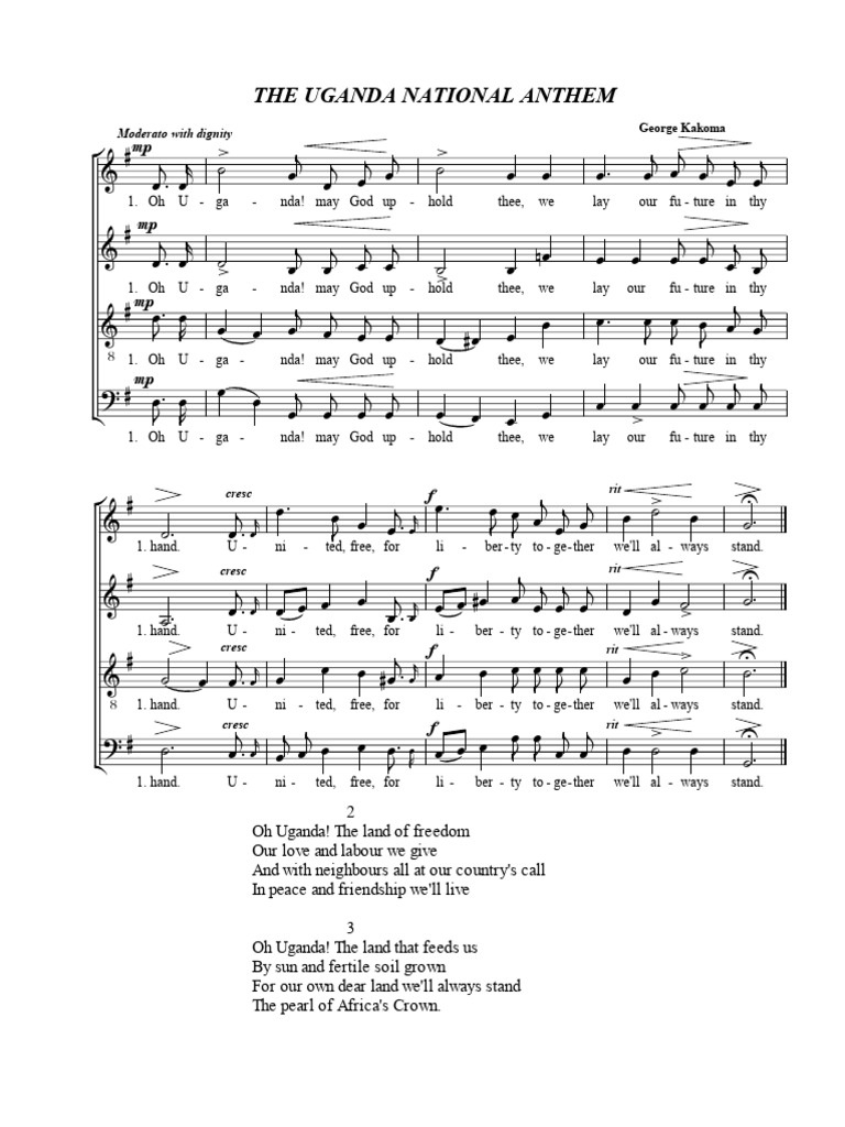 Uganda National Anthem Lyrics | PDF
