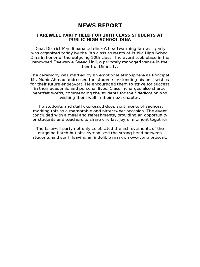 NEWS REPORT-dina | PDF