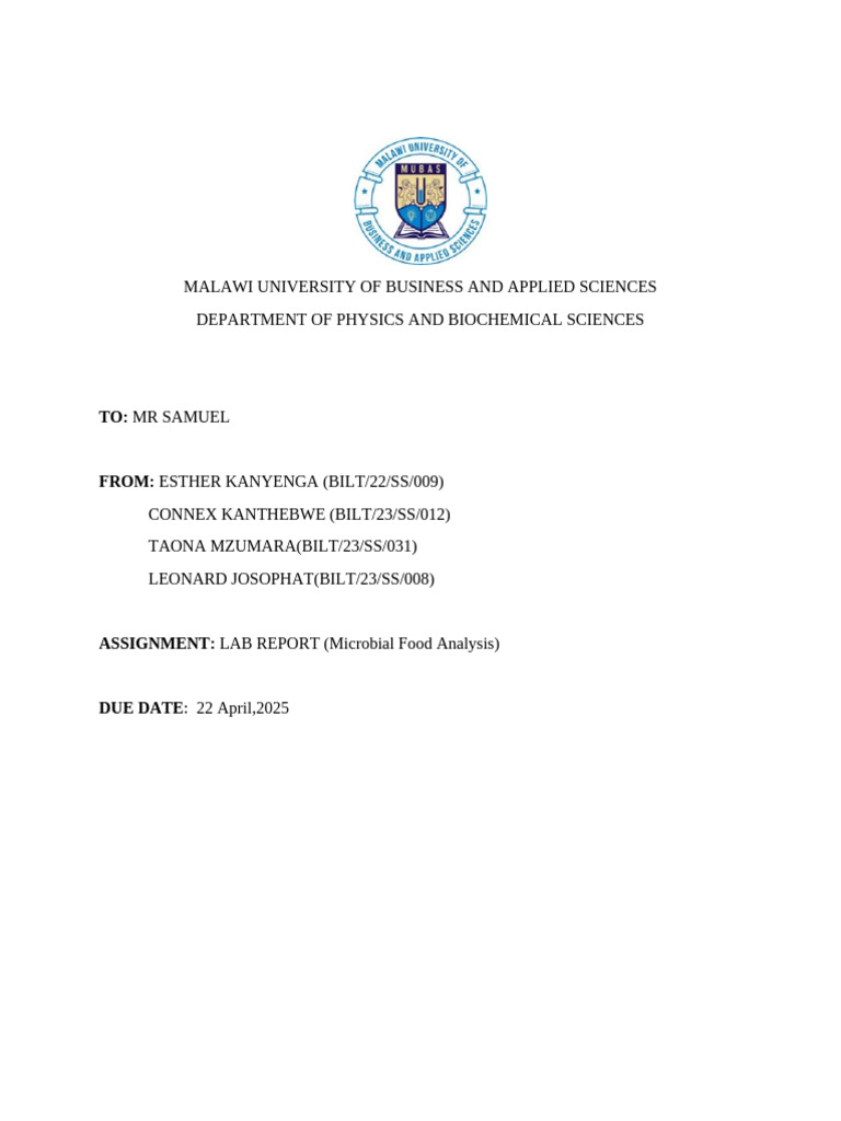 Lab Report Cover Page | PDF