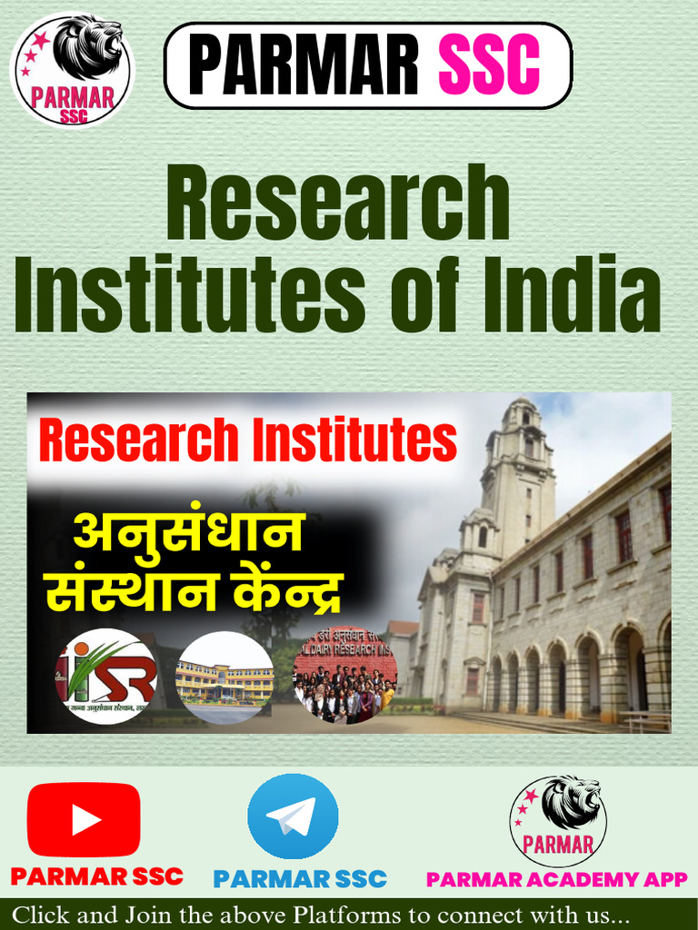 Parmar: Research Institutes of India | PDF