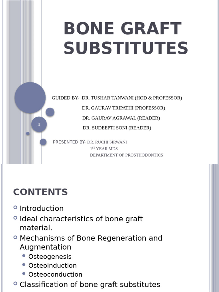 Bone Graft Substitutes Overview | PDF | Bone | Medical Specialties