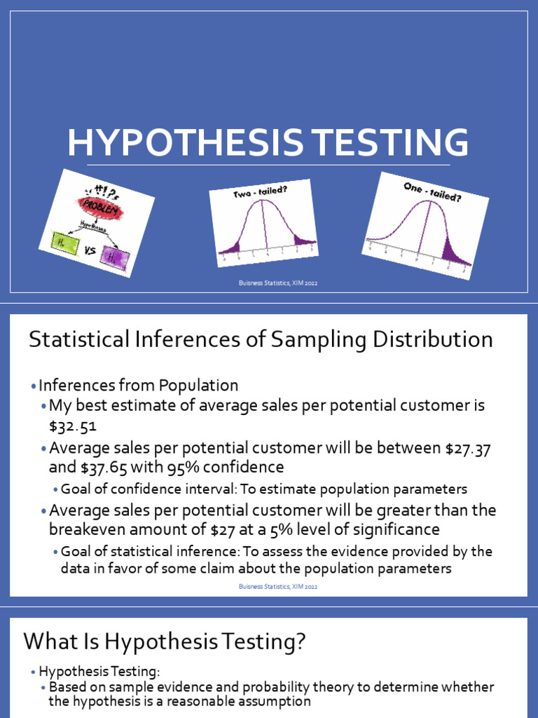 Session 13 Hypothesis Testing | PDF | Statistical Significance | Type I ...