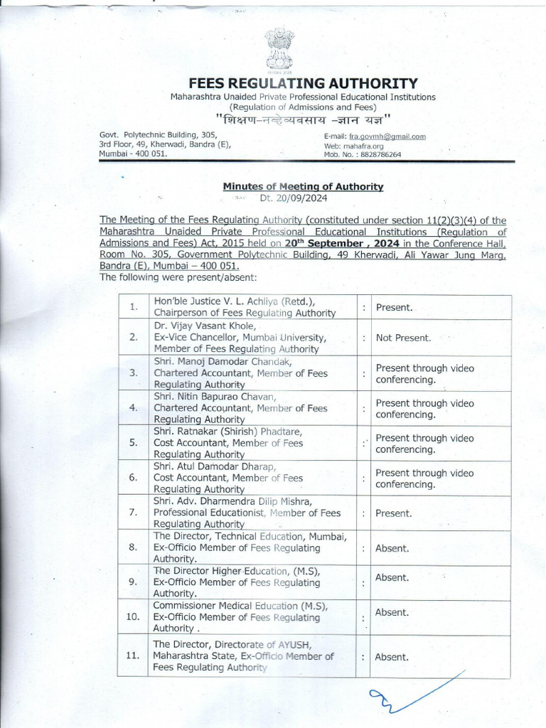 Fees Regulation Authority | PDF