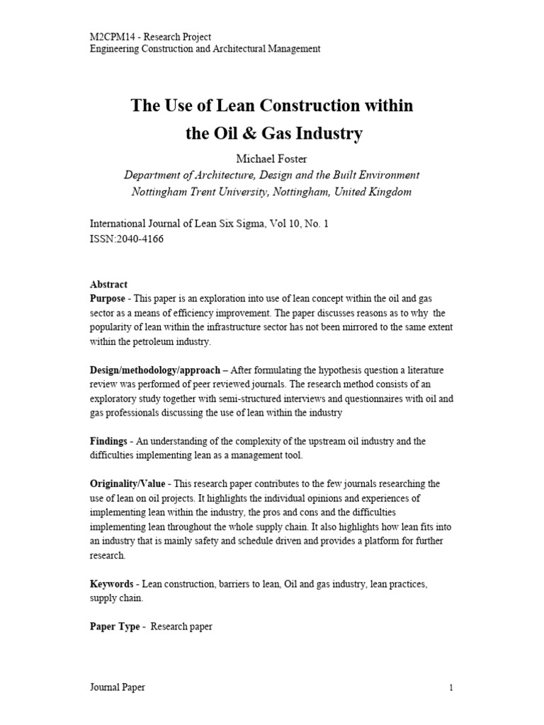 M2CPM14 Journal Paper | PDF | Lean Manufacturing | Six Sigma