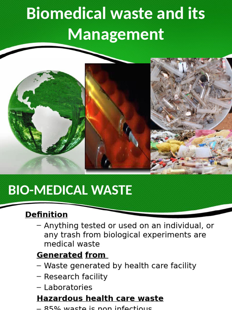Biomedical Waste and Its Management | PDF | Waste | Pollution