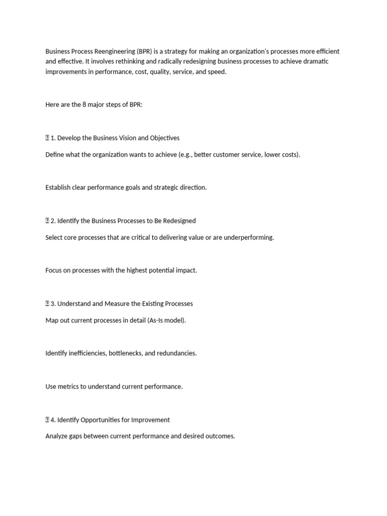 Business Process Reengineering | PDF