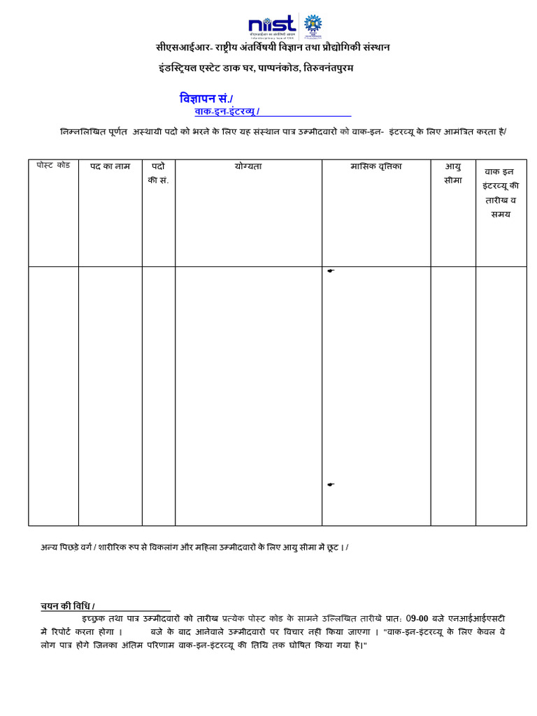 Walk in Interview Details PA012025 | PDF