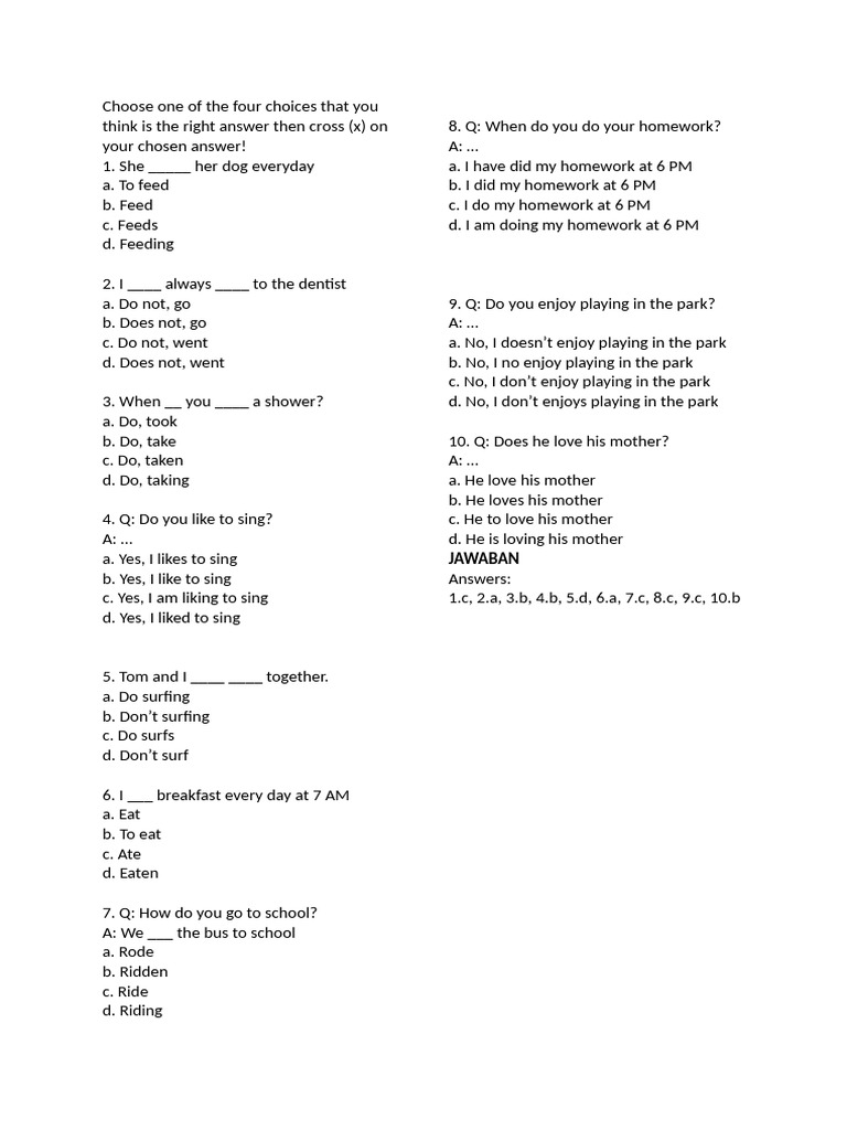 Daily English Grammar Quiz | PDF