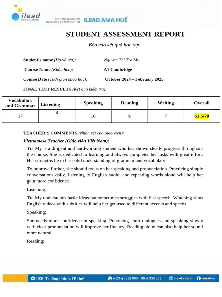 Final Report Tra My | PDF