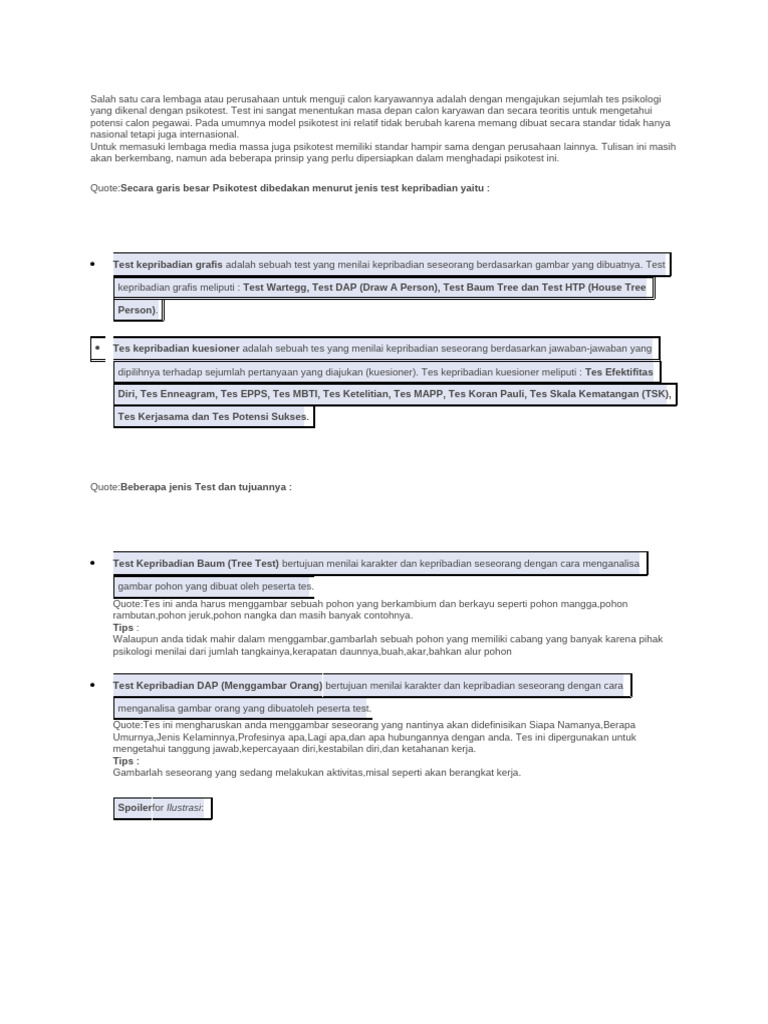 Panduan Lengkap Psikotes Kerja | PDF