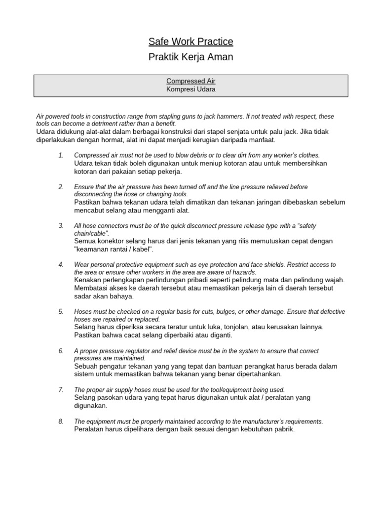 Compressed Air | PDF