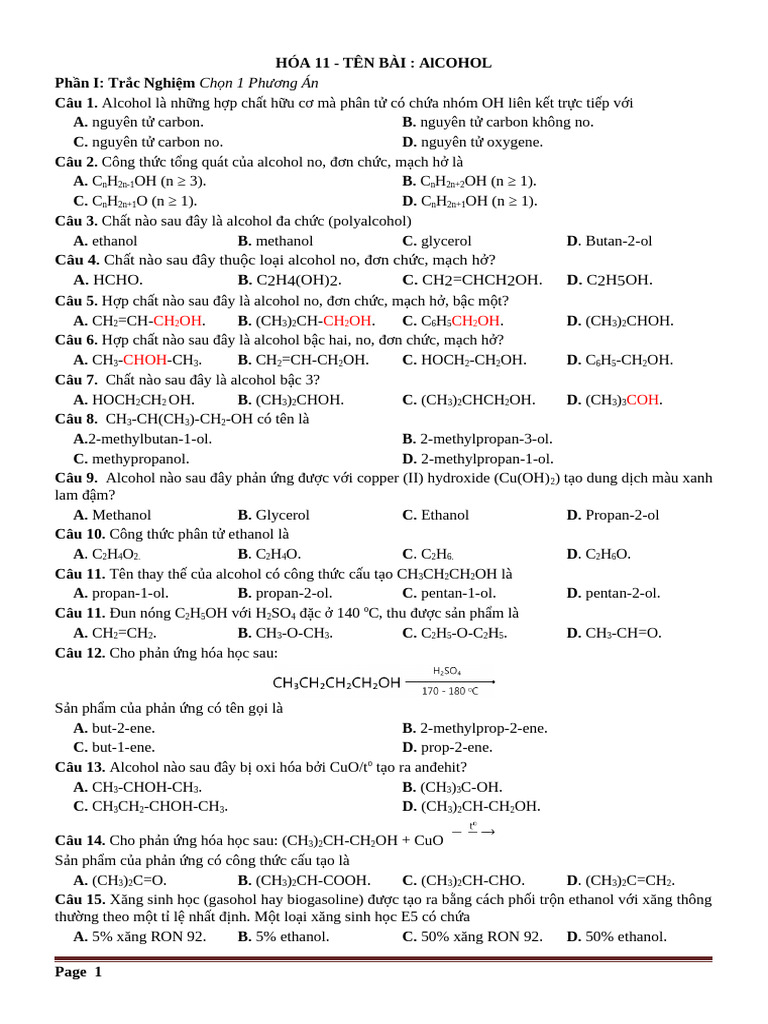 Alcohol | PDF