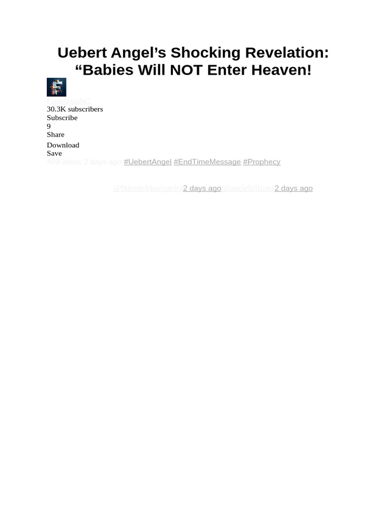 Uebert Angel: Babies and Heaven | PDF