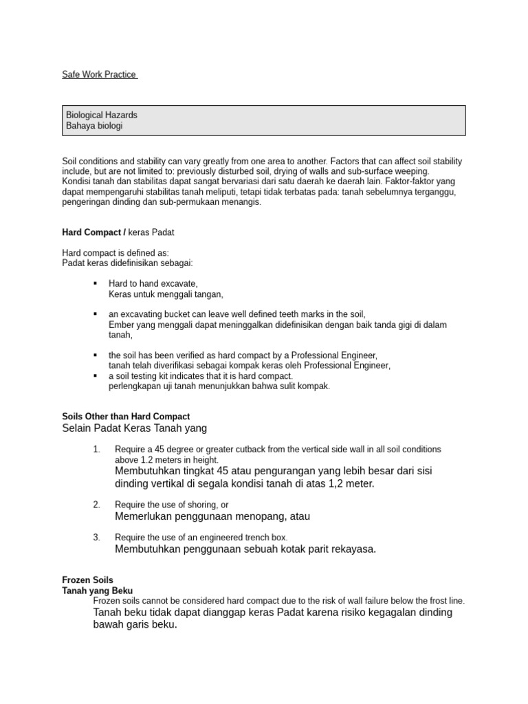 Spoil Pile Safety Guidelines | PDF
