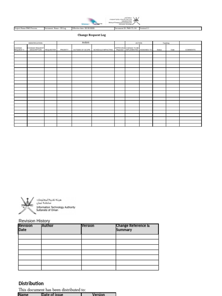 Change Control Log | PDF