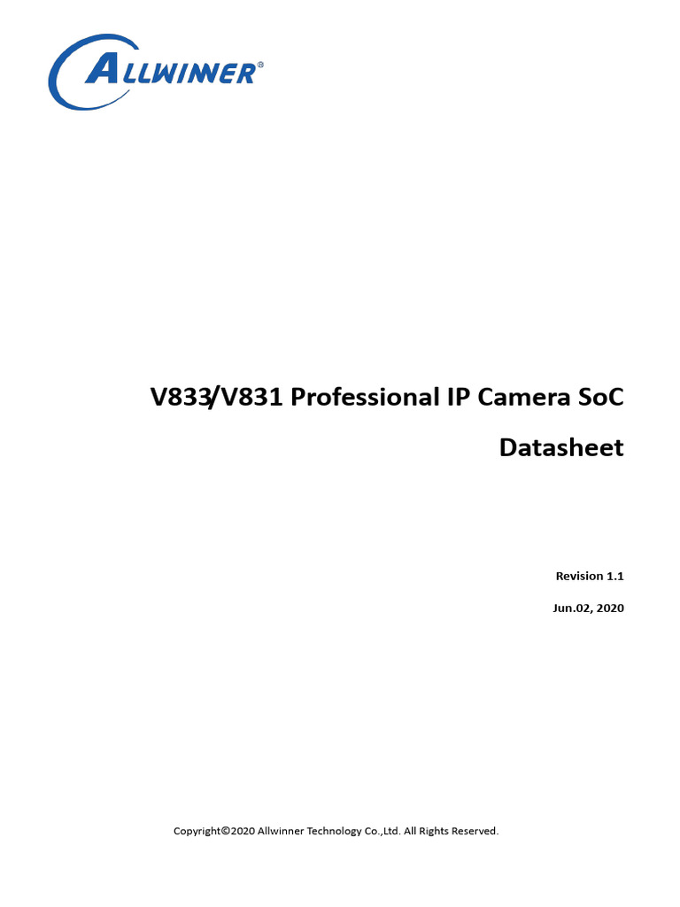 V833 V831 Datasheet V1.1 | PDF | License | Booting