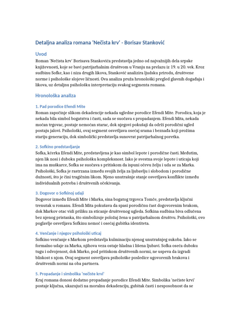 Detaljna Analiza Necista KRV | PDF