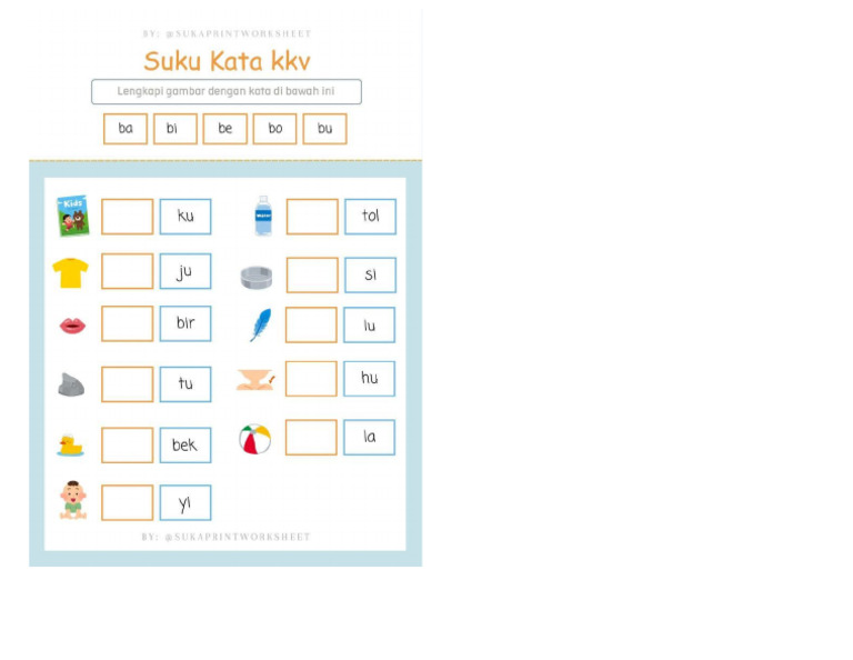 Belajar Suku Kata | PDF