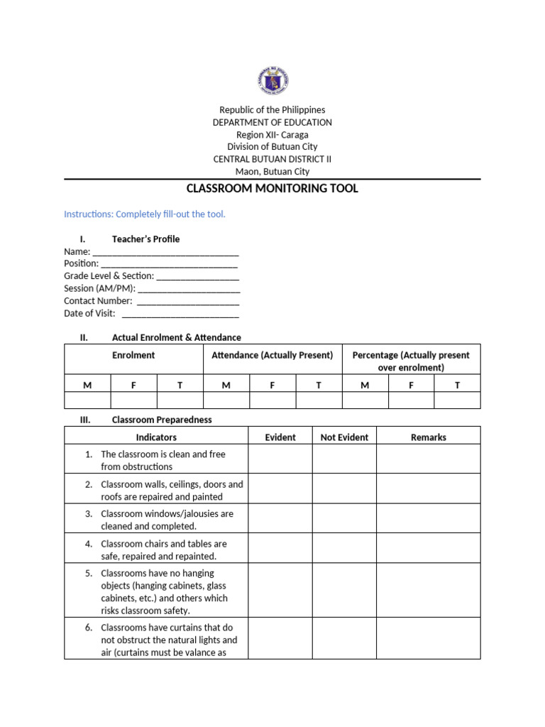 Classroom Monitoring Tool for Teachers | PDF | Classroom