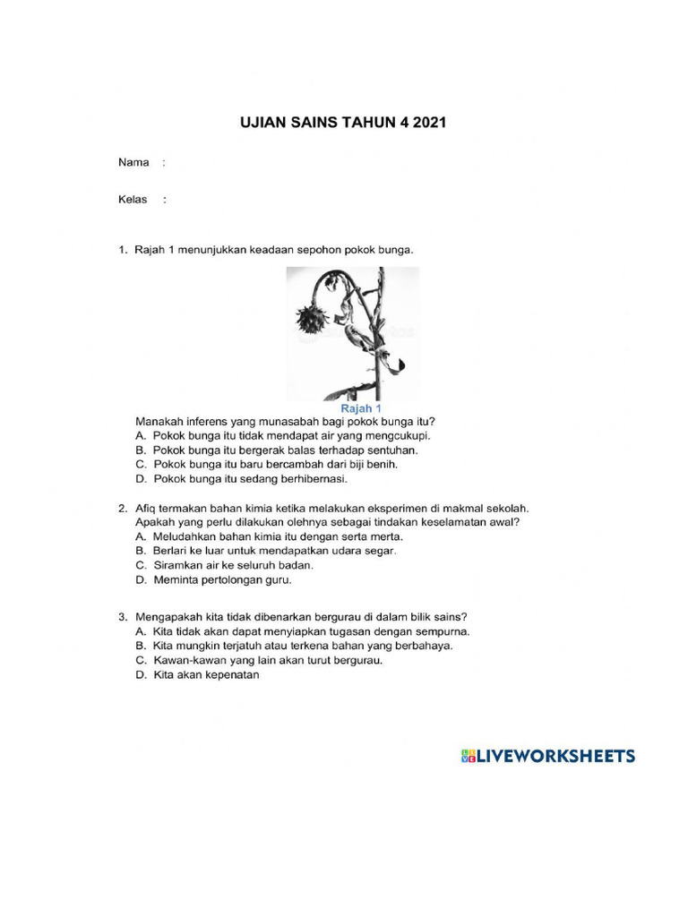 Sains Tahun 4 k1 | PDF