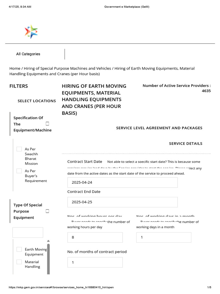 GeM Non-Availability Report | PDF | Crane (Machine) | Heavy Equipment