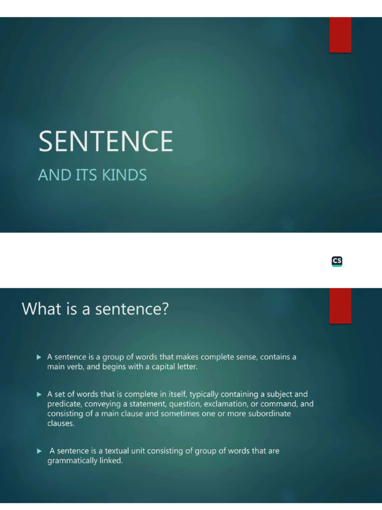 Introduction To Sentences | PDF