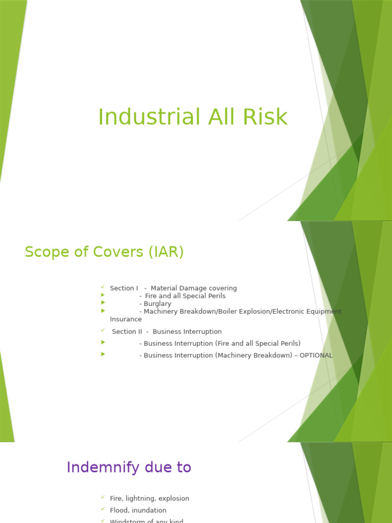 Industrial All Risk Insurance Overview | PDF