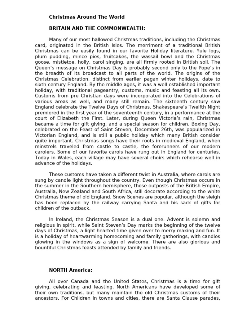 Christmas Around the World | PDF | Christmas | Santa Claus