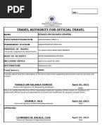 Travel Order Form | PDF