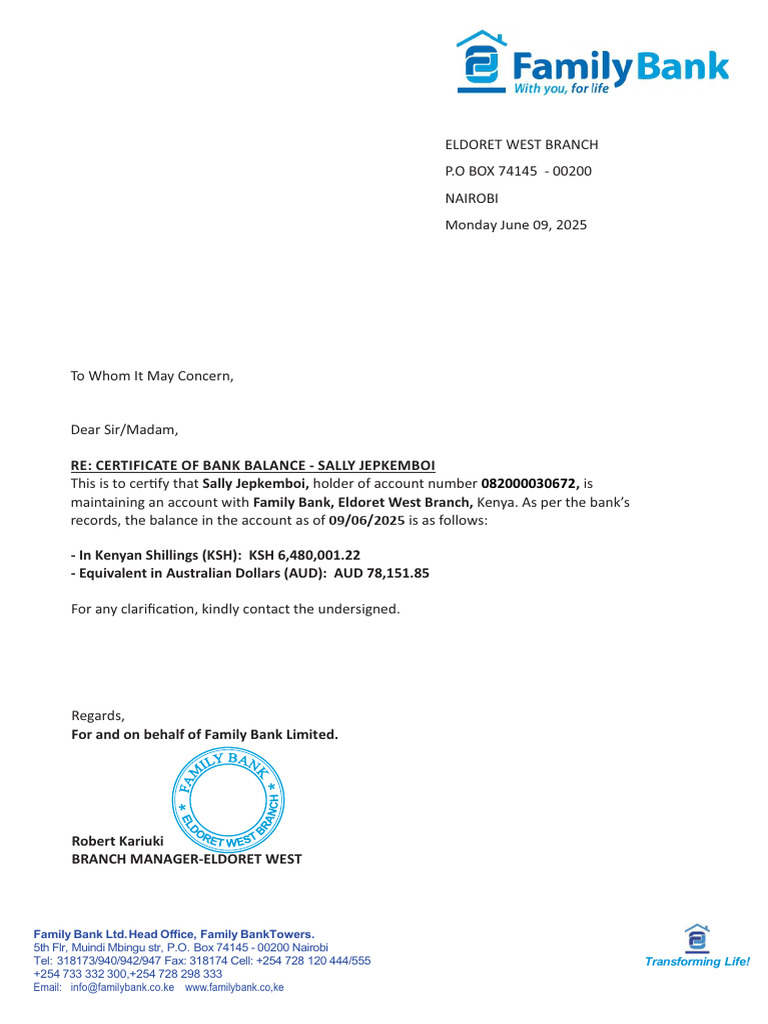 Sally Jepkemboi BNK Letterfffd | PDF