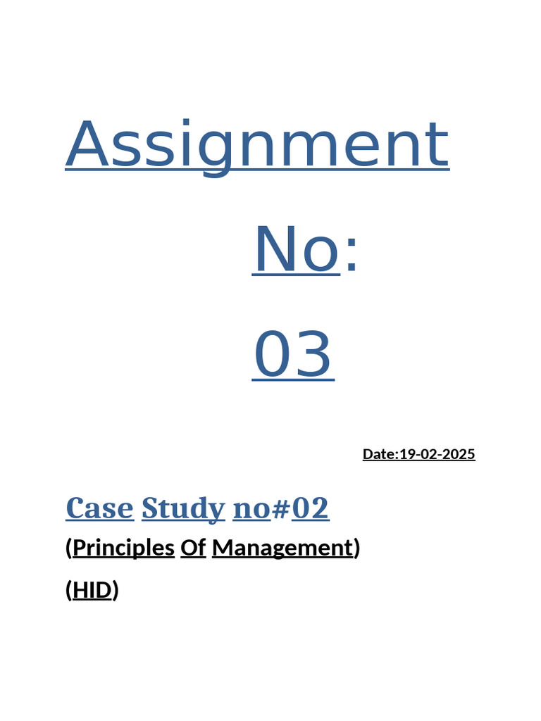 Assignment 3 (Management) | PDF